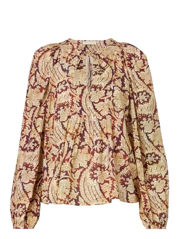 Ulla Johnson Floral Print Ruffled Blouse - Neutrals