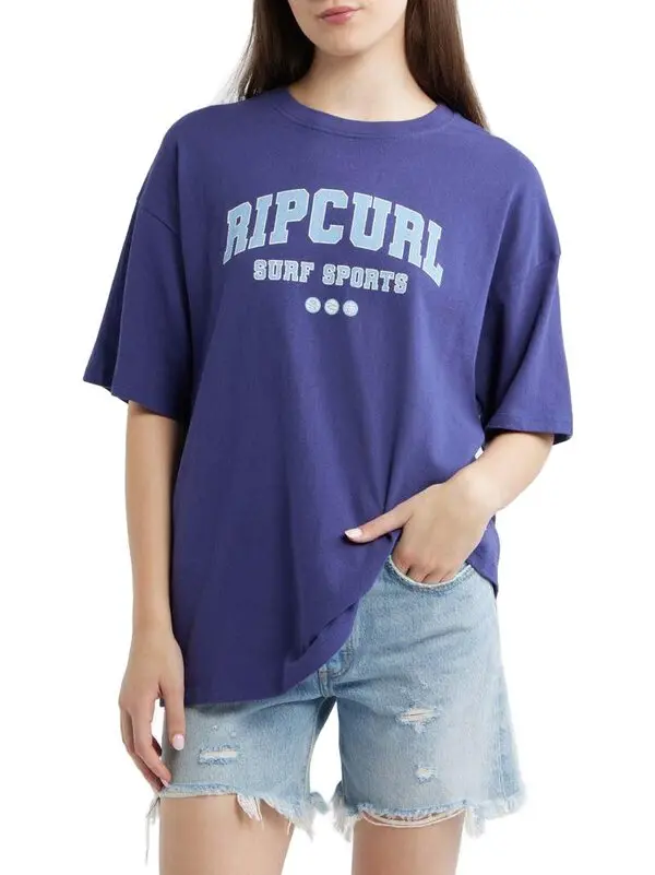 Rip Curl Varsity Sports Graphic Heritage Tee - Dark Blue