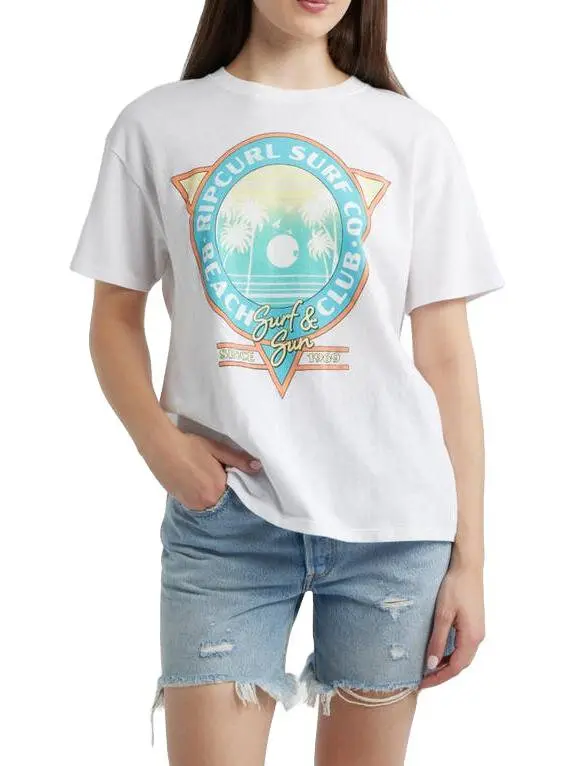Rip Curl Beach Club Graphic Heritage Tee - White