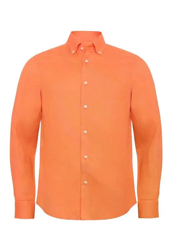 LOJA DAS MEIAS Button-down Long-sleeve Shirt - Orange