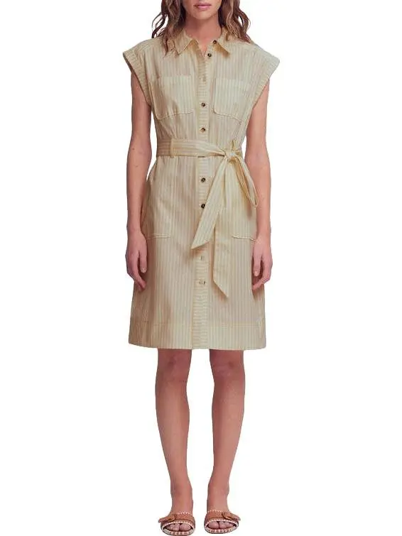 Boden Belted Shirt Dress With Short Sleeves - Stripe