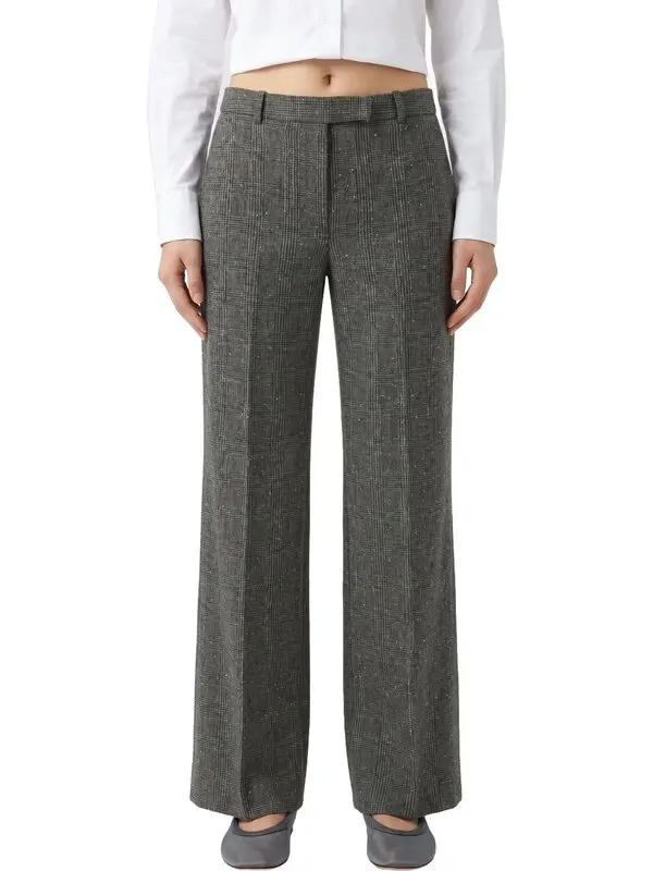 Alexander McQueen Tailored Plaid Trousers - Black