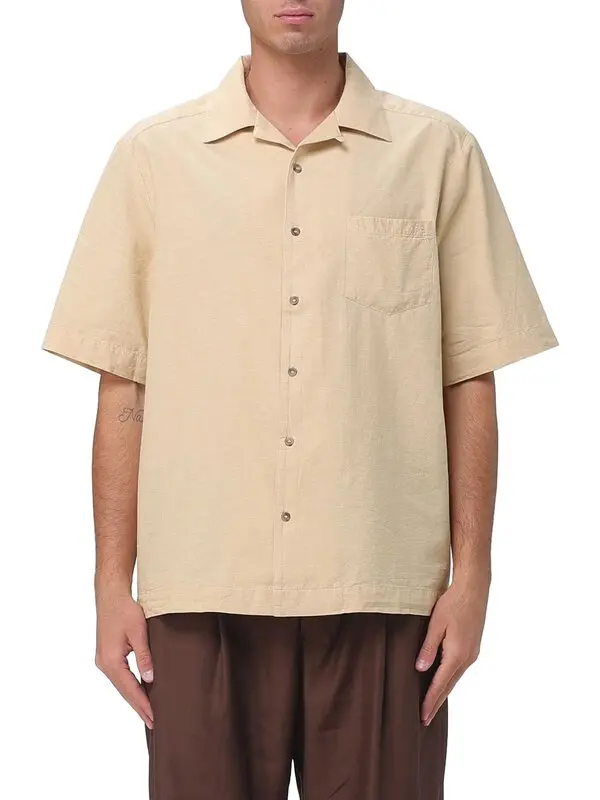 A.p.c. Short Sleeve Collared Shirt - Beige