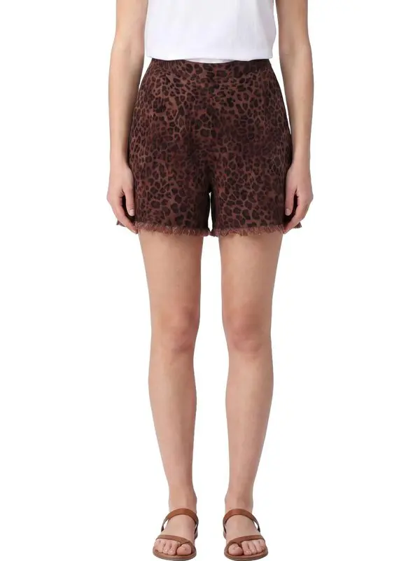 MC2 SAINT BARTH Animal Print Cotton Shorts - Brown