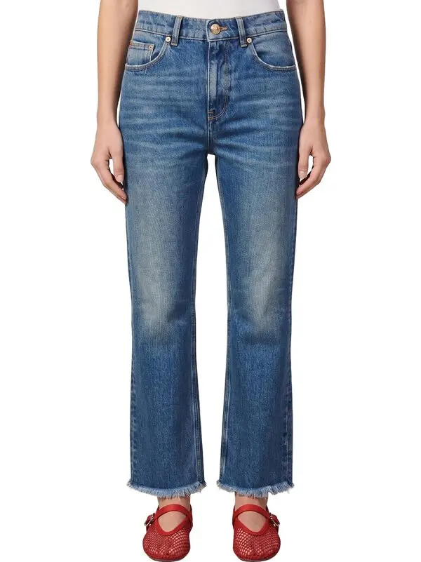 GOLDEN GOOSE Flared Cotton Denim Jeans - Blue