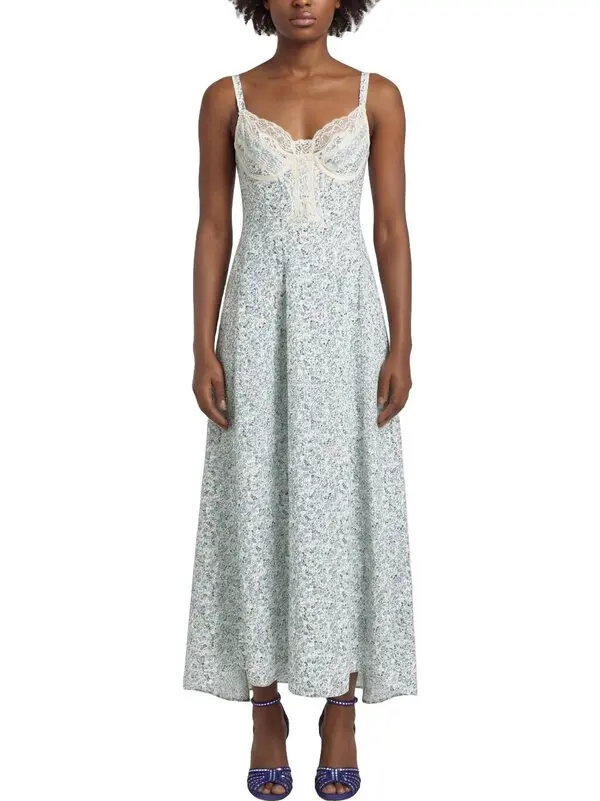 Ermanno Scervino Floral Lace Trimmed Maxi Dress - Multicolor