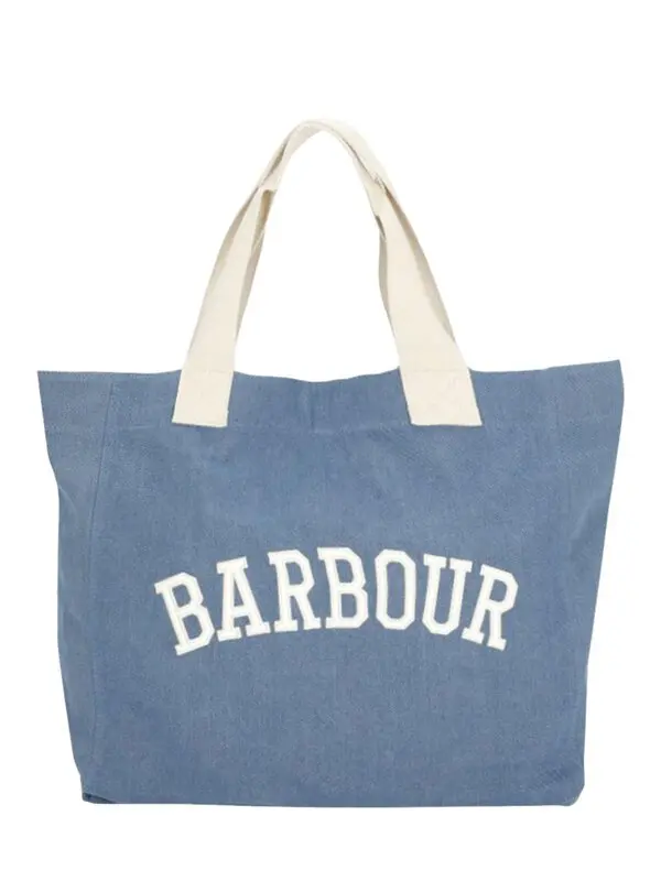 Barbour Emily Cotton Denim Tote Bag With Embroidered Logo - Blue