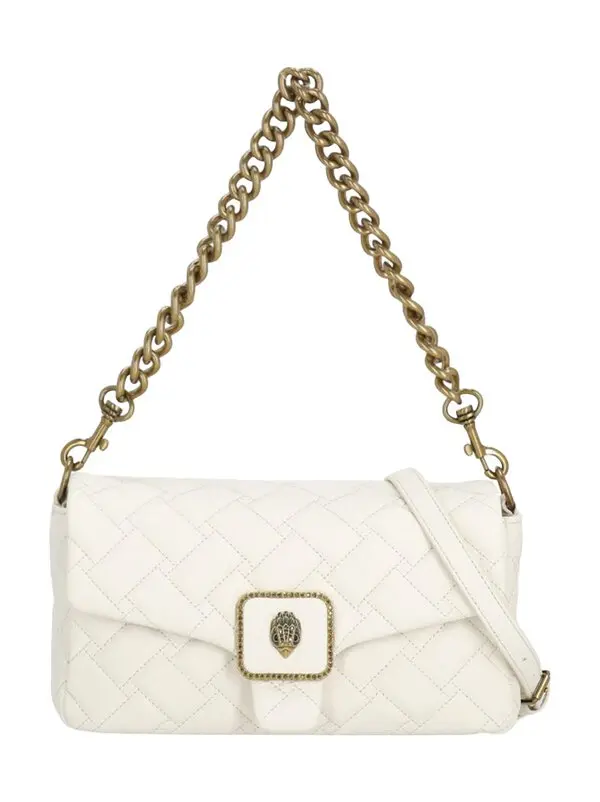 Kurt Geiger Quilted Shoulder Bag With Chain Strap - Ivory