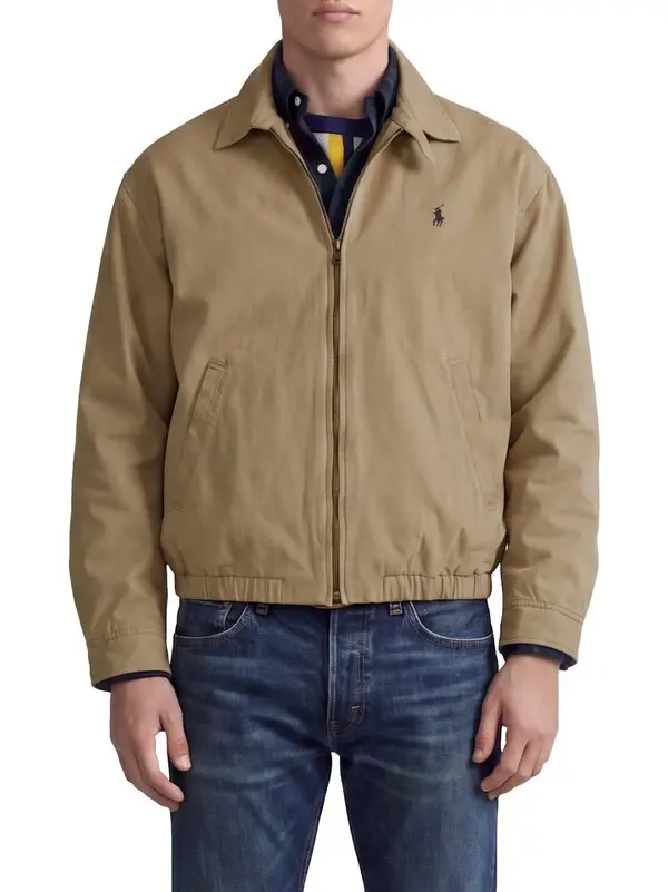 Polo Ralph Lauren Zip-up Jacket With Classic Collar - Beige