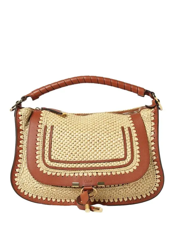 Chloé Marcie Raffia Handbag - Brown