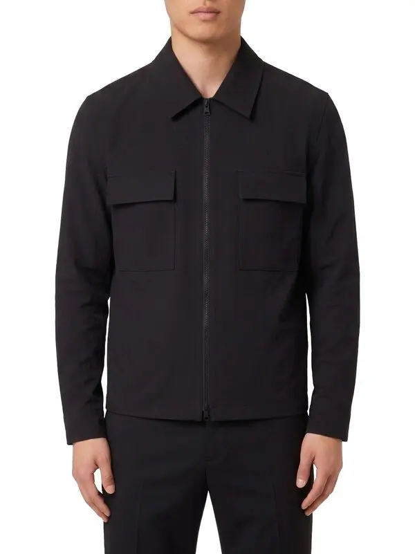 BOSS Zip-up Textured Jacket - Black