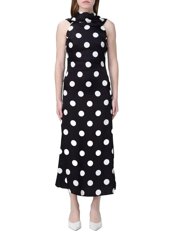 MAR DE MARGARITAS Polka Dot Midi Dress - Black