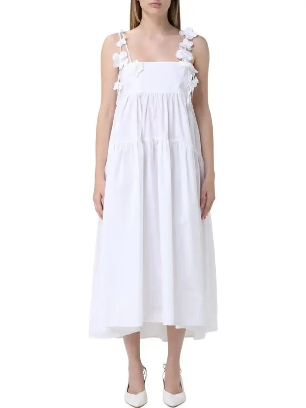 MEIMEIJ Strappy Tiered Maxi Dress With Applique - White