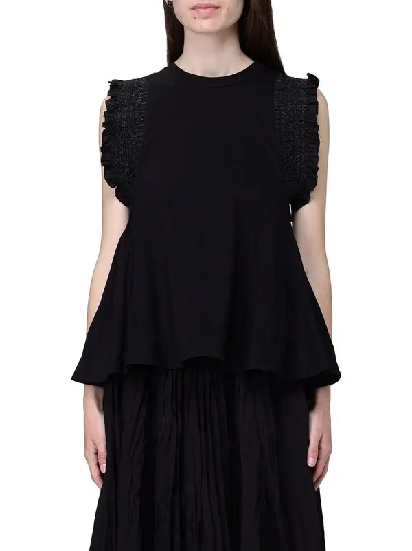 MEIMEIJ Sleeveless Ruffled Top - Black