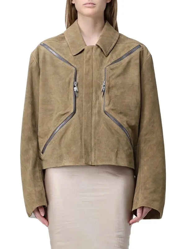 Rick Owens Suede Full Zip Jacket - Brown