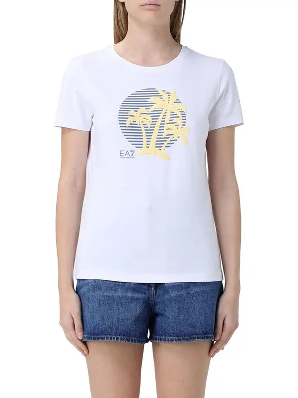 EA7 T-shirt With Graphic Detail - White 1