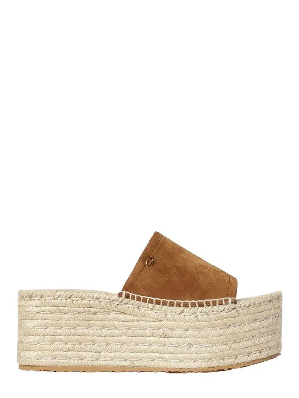 GIANVITO ROSSI Heeled Platform Espadrille Sandals - Beige