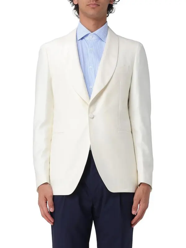 Tagliatore Shawl Collar Blazer - White