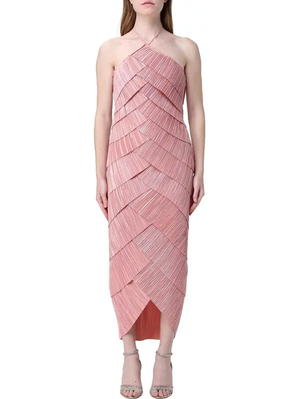 Cult Gaia Pleated Halter Neck Dress - Pink