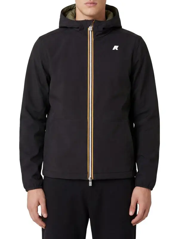 K-WAY Zip-up Hooded Jacket - Black