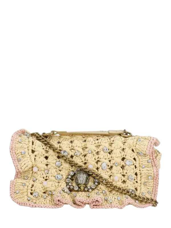 Kurt Geiger Raffia Embellished Crossbody Bag - Beige