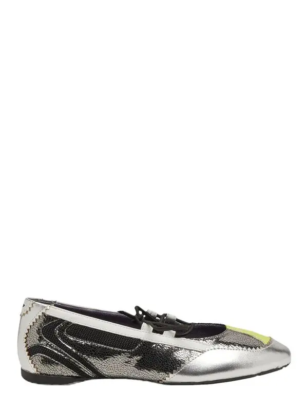 DIESEL® D-mile Lace Up Ballerina Flats - Silver