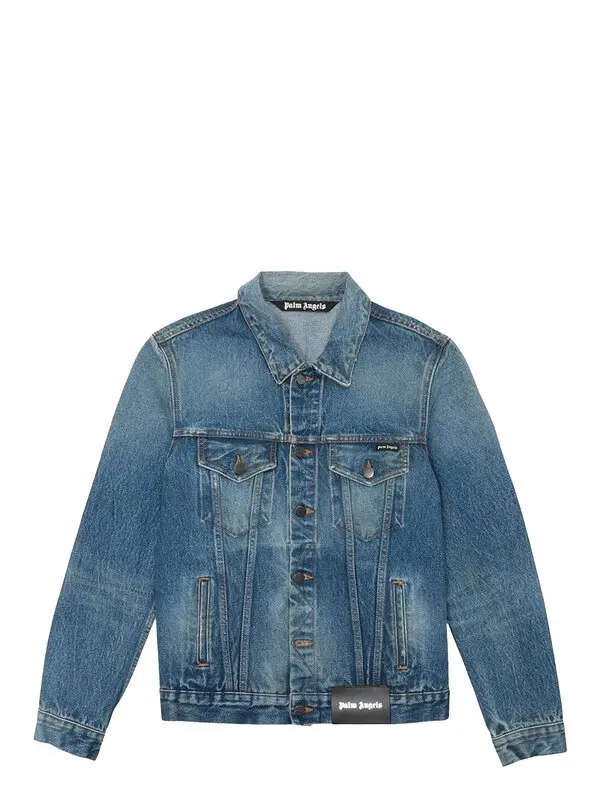 Palm Angels College Eagle Denim Jacket - Blue