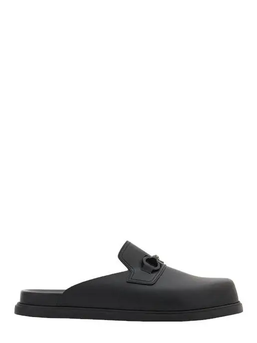 FERRAGAMO Gancini Ornament Mule - Black