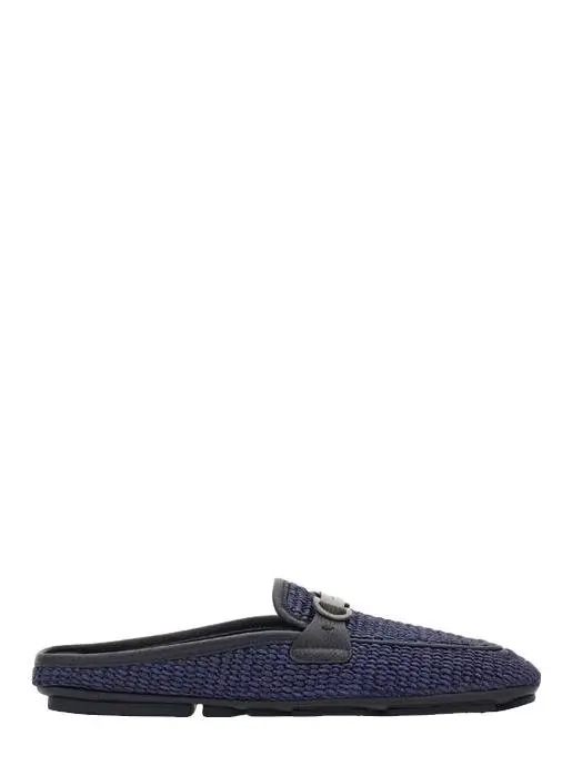 FERRAGAMO Gancini Ornament Mule - Navy