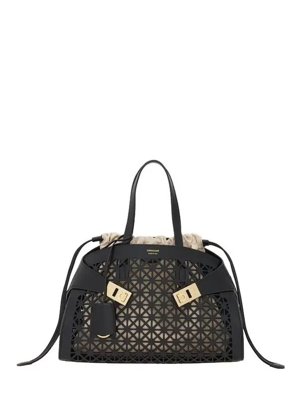 FERRAGAMO Hug Handbag - Black