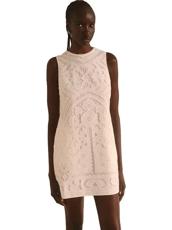 Saylor Margie Embroidered Shift Dress - White
