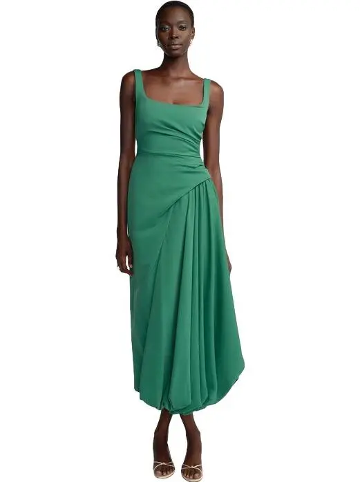 Lela Rose Faille Scoop Neck Bubble Dress - Green
