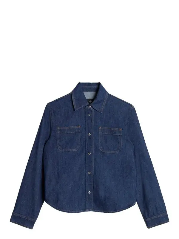 7 For All Mankind Utility Classic Shirt In Weightless Halona - Natural