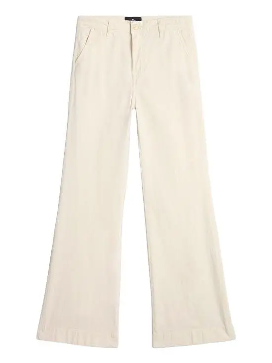 7 For All Mankind Modern Dojo Comfort Twill Trousers - Neutral / White