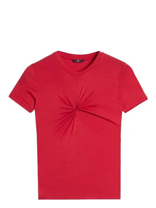 7 For All Mankind Twisted Front T-shirt - Red