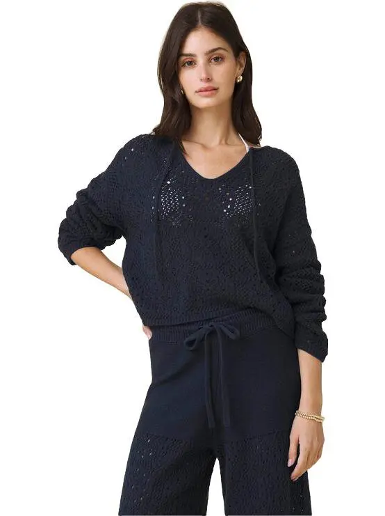 Splendid Beckham Crochet Pullover Sweater - Black