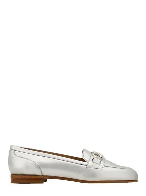 FERRAGAMO Gancini Ornament Moccasins - Silver