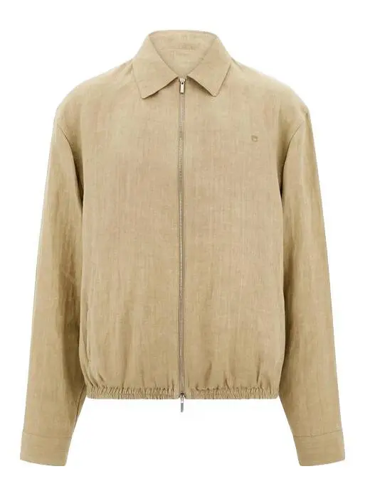 FERRAGAMO Linen Blouson - Natural