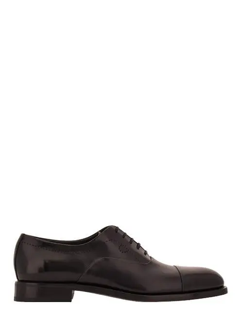 FERRAGAMO Tramezza Oxford With Cap Toe - Natural