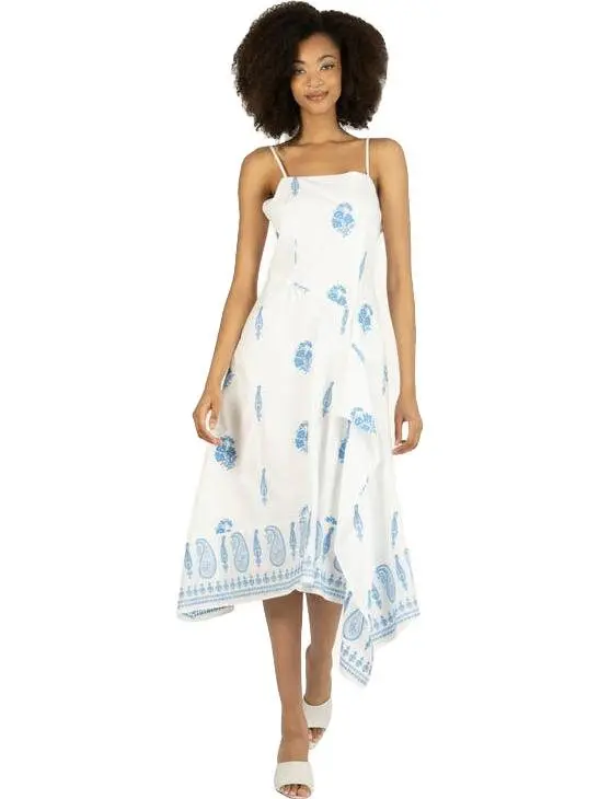 SUPER NATURAL BY SECRET MISSION Rosetta Dress - Off-white With Blue Embroidery