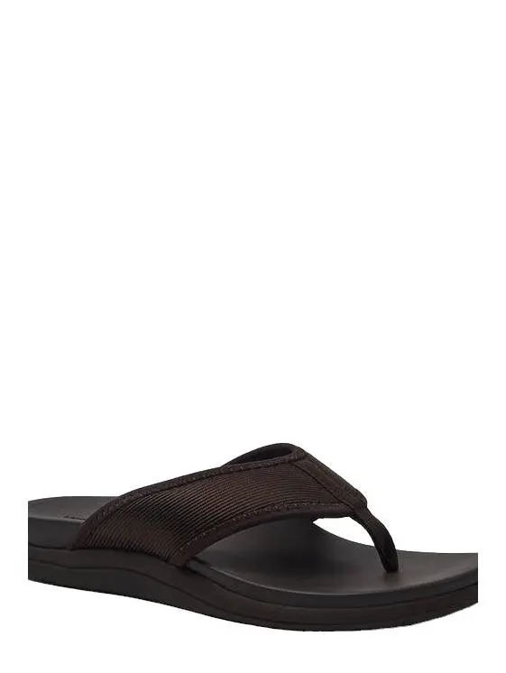 LANDS' END All Day Comfort Canvas Flip Flops - Coffee Bean