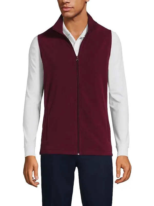 LANDS' END Lightweight Fleece Vest - Burgundy
