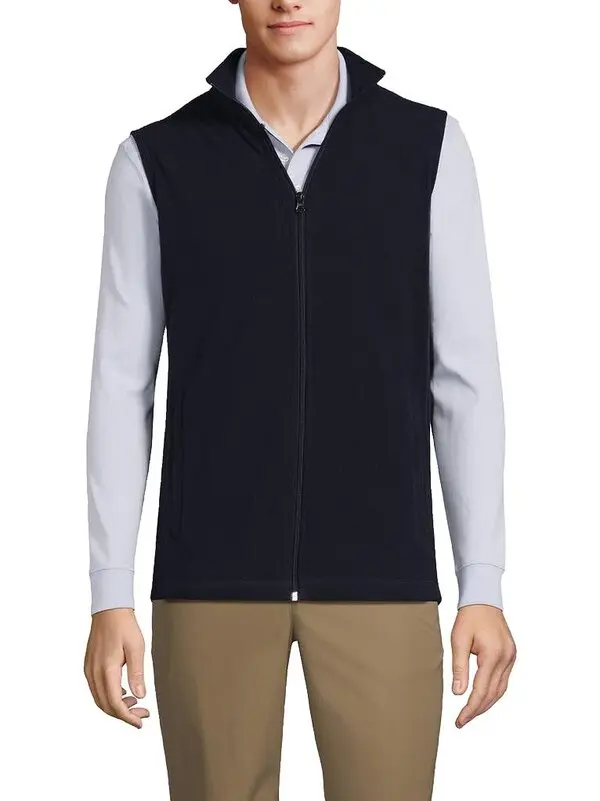 LANDS' END Lightweight Fleece Vest - Classic Navy