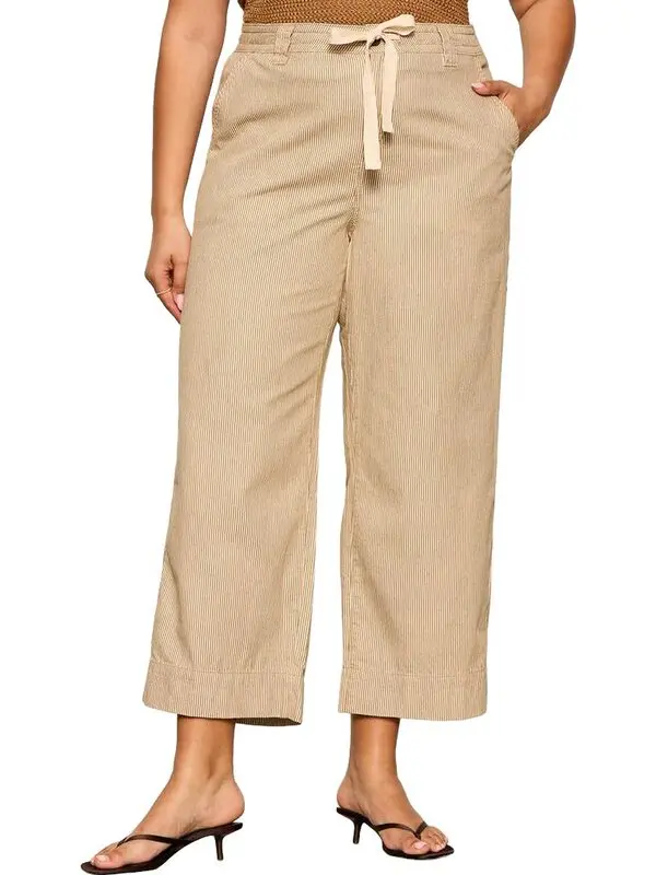 Sanctuary Lily Stripe Crop Pants - Brown