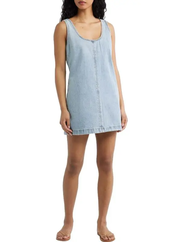 Rip Curl Sleeveless Denim Mini Dress - Vintage Blue