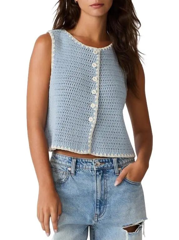 Steve Madden Annya Sweater Vest - Blue Ice