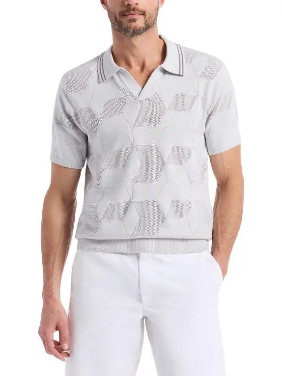 Robert Graham Short Sleeve Cotton Sweater - Light Grey