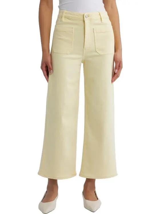 FRAME High Waist Patch Pocket Crop Jeans - Lemon