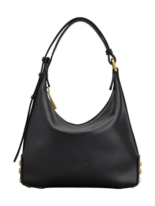 TOD'S Mini Metal Dots Leather Shoulder Bag - Nero