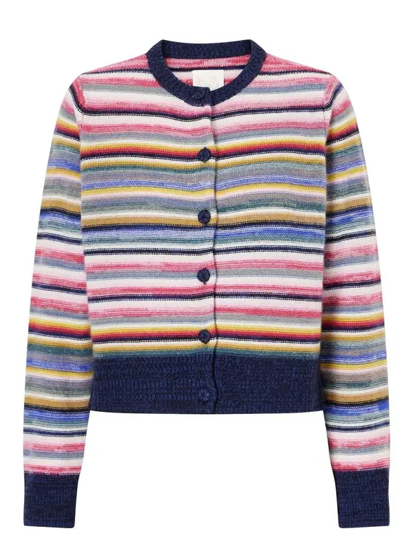 Suzie Kondi Kandria Cropped Striped Cashmere Cardigan - Multi